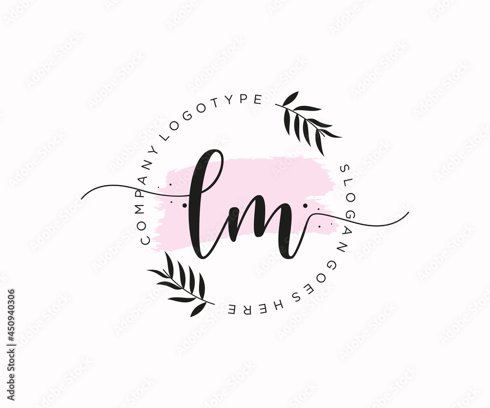 Vetor de initial LM Feminine logo beauty monogram and elegant logo ...
