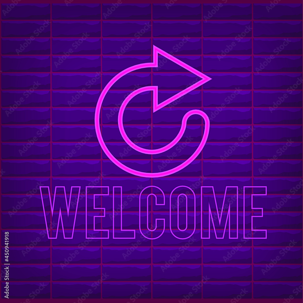 Welcome sign pink neon effect. isolated pink neon effect for box ...