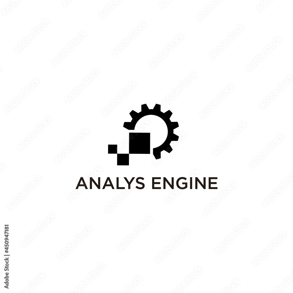 Icon symbol analisys machine creative idea symbol company template gear ...
