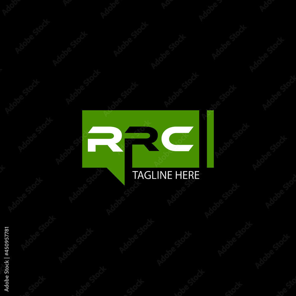 RRC letter logo design on black background.RRC creative initials letter ...