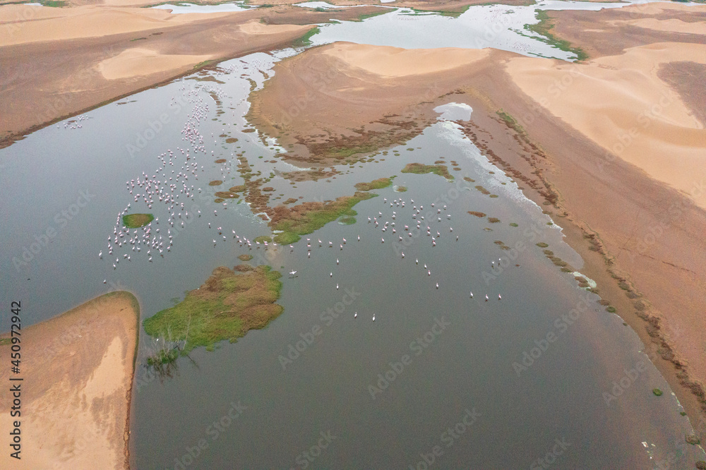 Aerial images of arid regions in Africa, harsh desert environment ...