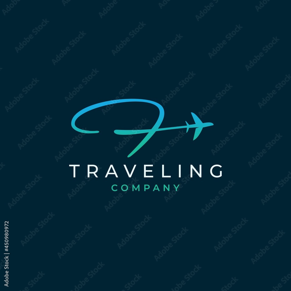 Initial Letter F Travel Logo Design Stock Vector | Adobe Stock