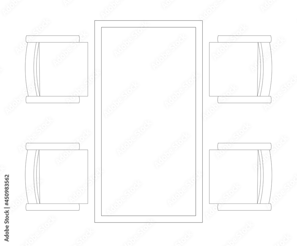 2D CAD plan drawing various sizes and designs of dining table and ...