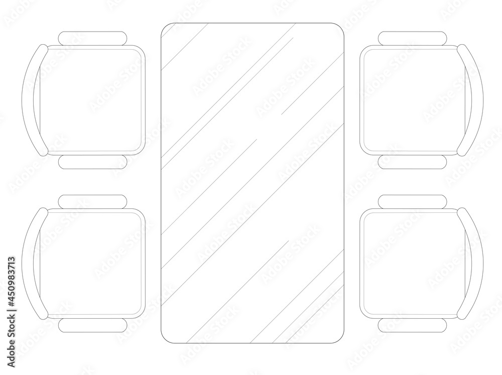 2D CAD plan drawing various sizes and designs of dining table and ...