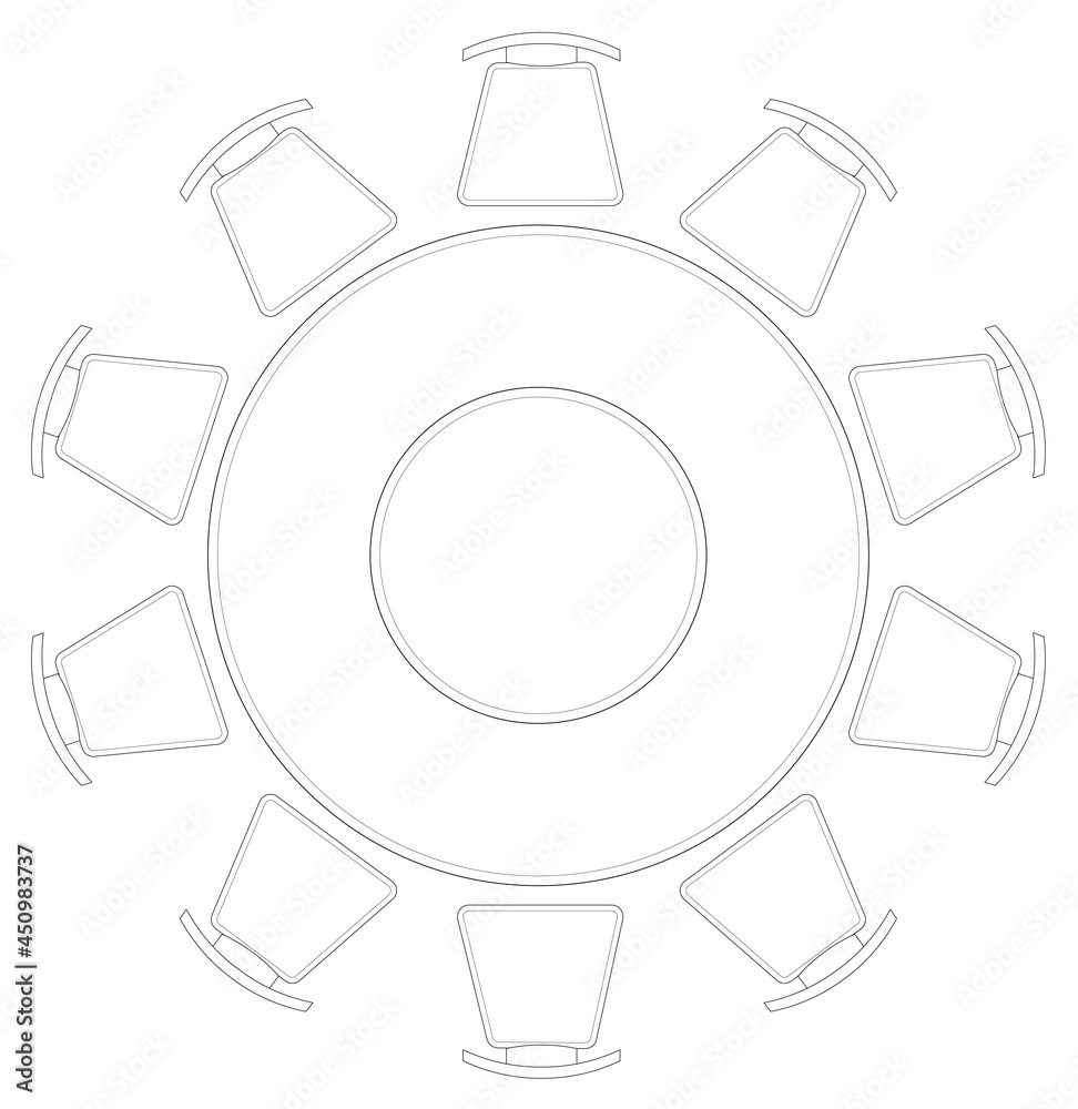 2D CAD plan drawing various sizes and designs of dining table and ...