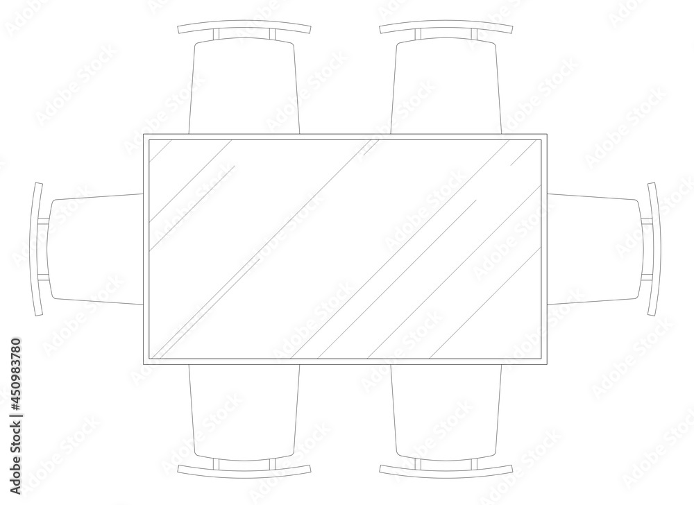2D CAD plan drawing various sizes and designs of dining table and ...