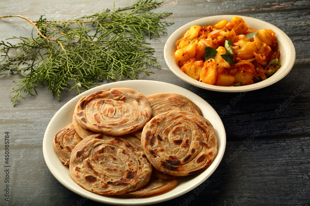 North Indian recipes- homemade wheat paratha, porota, porotta with ...