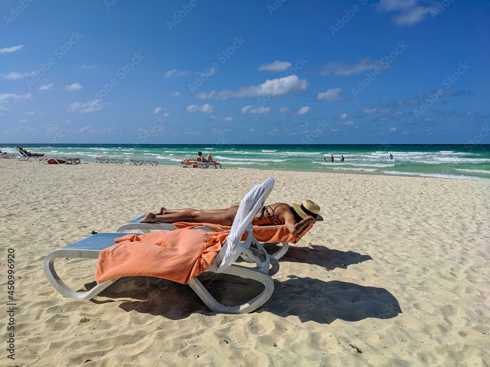 Cayo Coco, Cuba, 16 may 2021: People relax, sunbathe and swim at cuban ...
