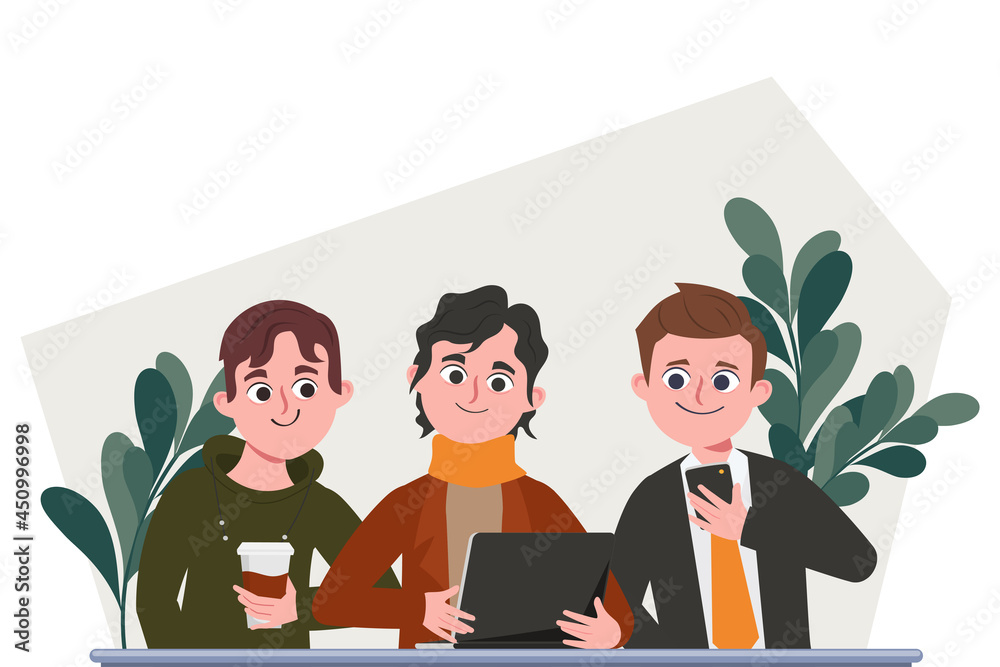 Brainstorming teamwork character. Business people teamwork office ...