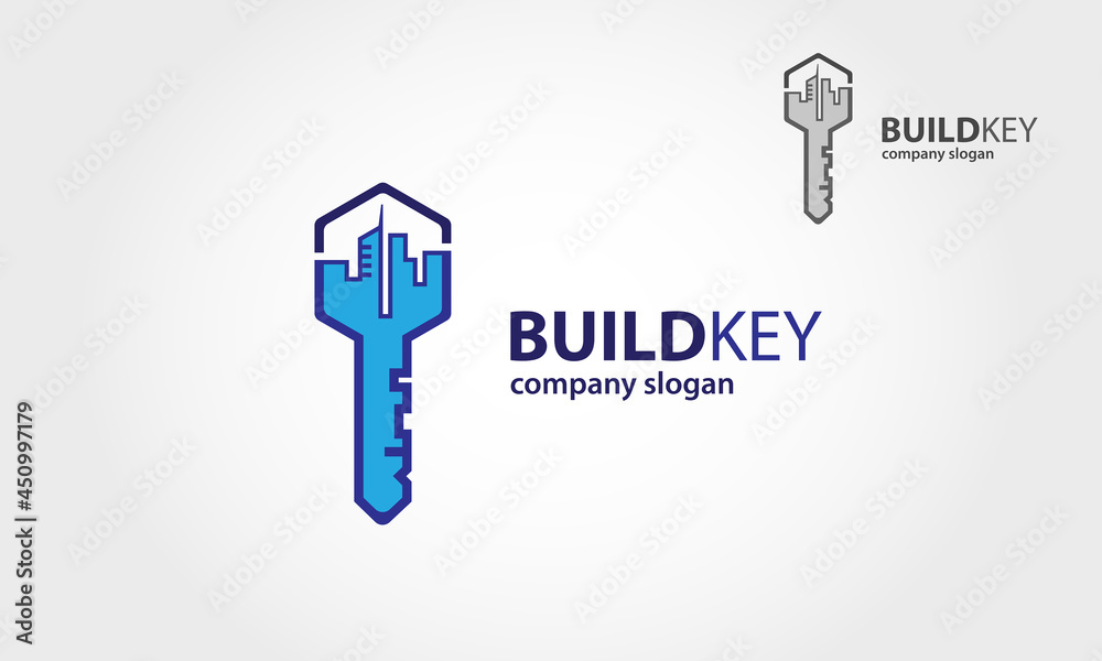 Building Key Vector Logo Template. A modern house logo with keys for ...