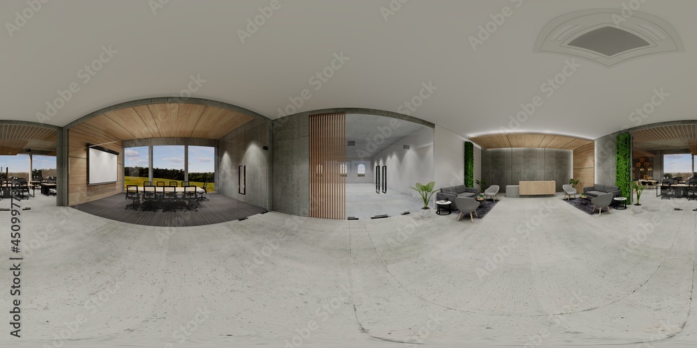 3d illustration spherical 360 vr degrees, a seamless panorama of the ...