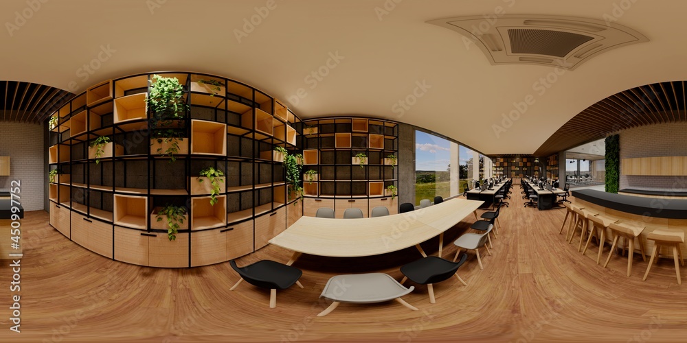3d illustration spherical 360 vr degrees, a seamless panorama of the ...