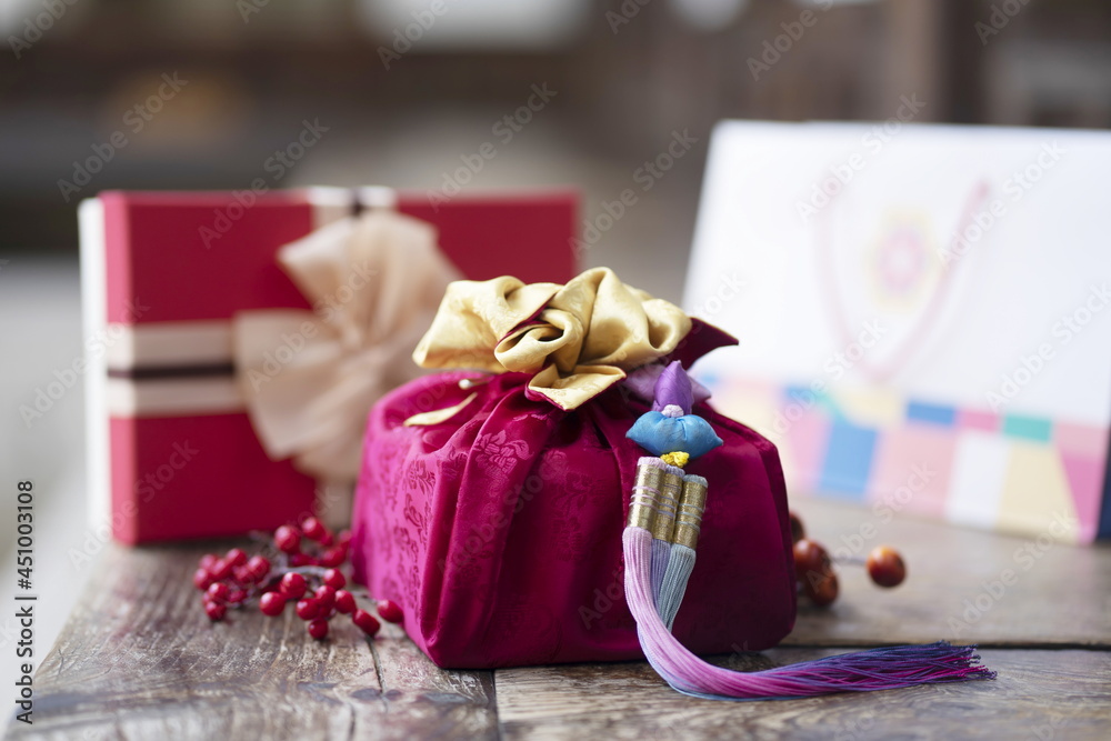 Korean traditional packaging and gift box Stock Photo | Adobe Stock