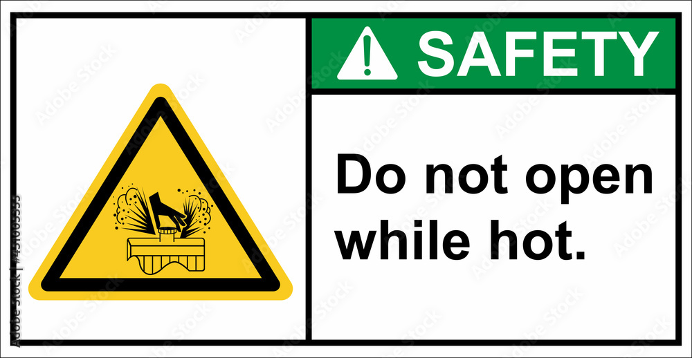 Do not turn it on when it is hot because it will cause pressure.Safety ...