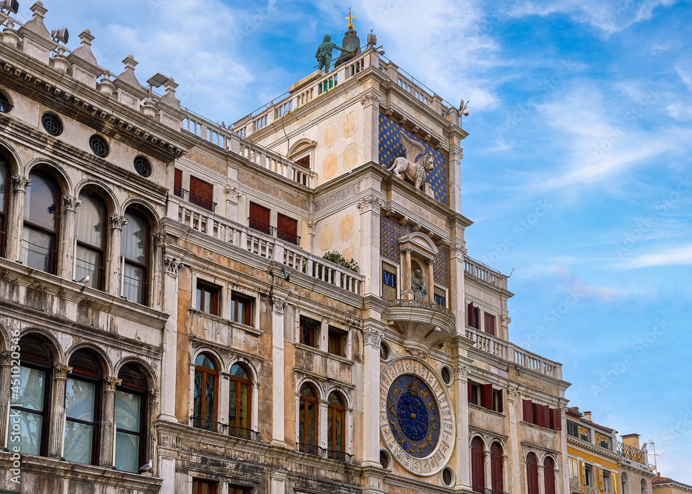 Famous Torre dell'Orologio or Clock Tower on St Mark's square in Venice ...