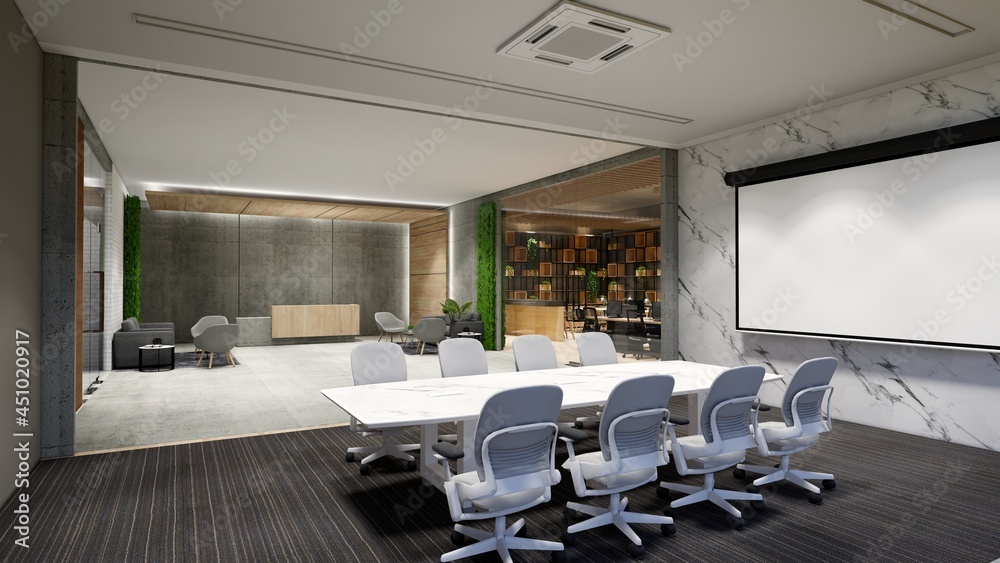 Interior Empty Modern Loft Office open space modern office footage ...