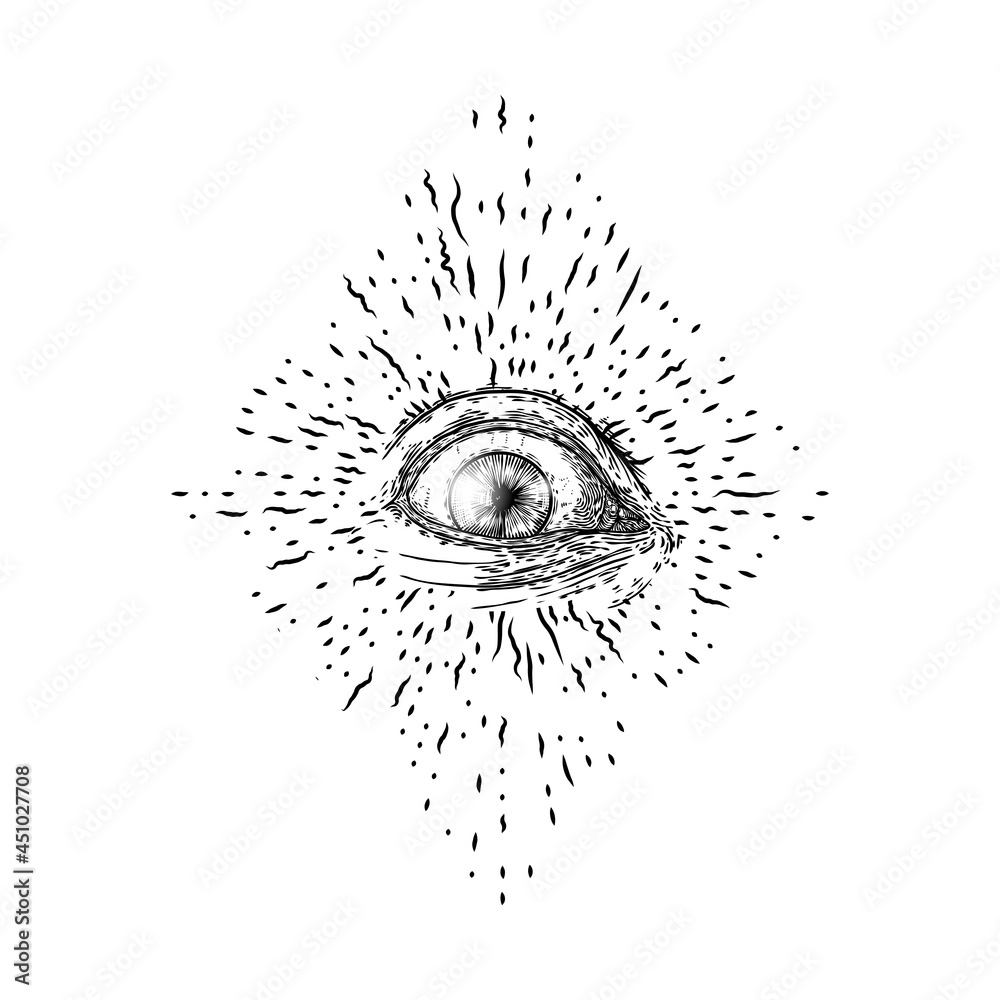 All seeing eye symbol element variation. Alchemy, religion ...