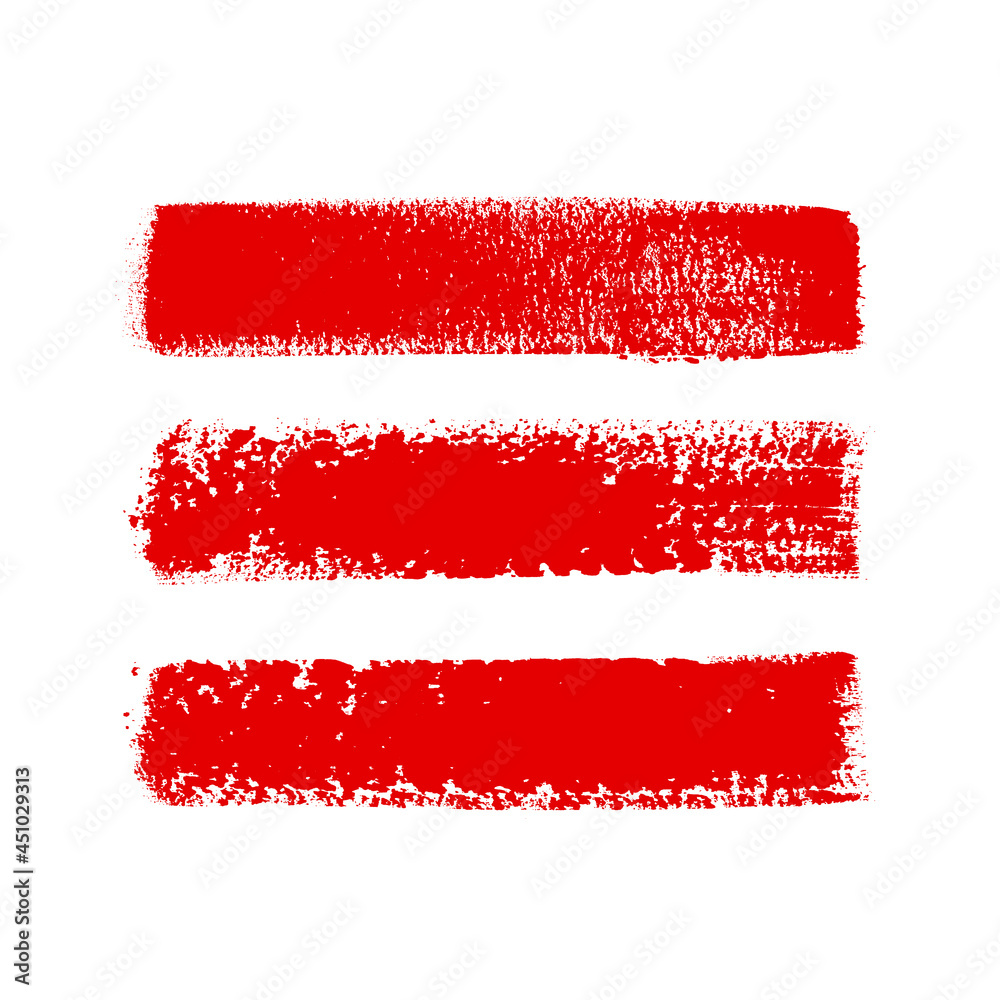 Acrylic art brush paint texture stripes set isolated vector background ...