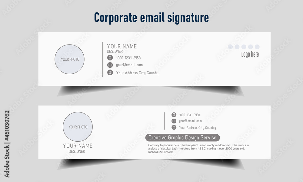Corporate Email Signature template design Stock Vector | Adobe Stock