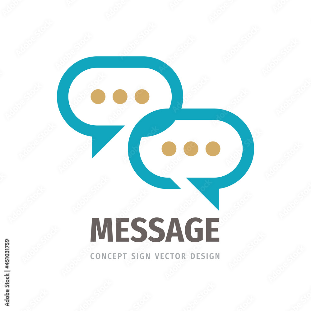 Message talking - speech bubbles vector business logo concept ...