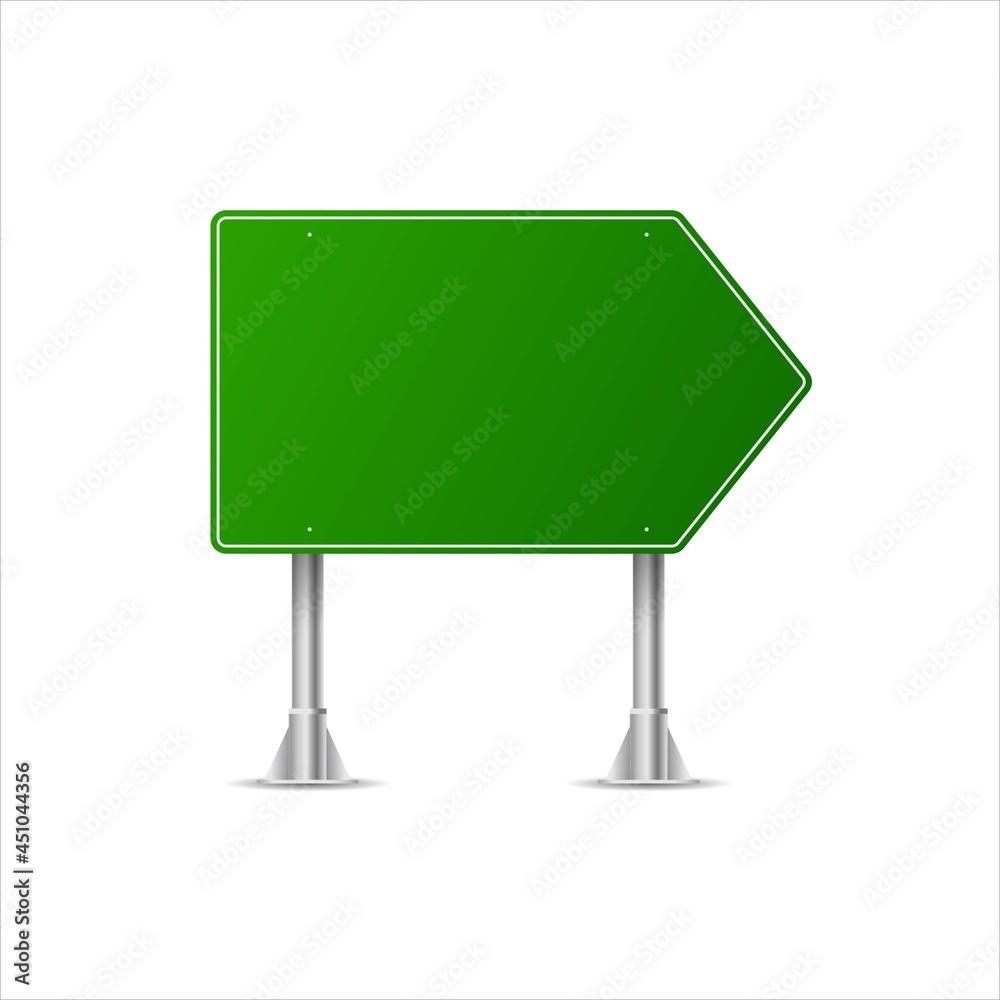 Realistic Green street and road signs. City illustration vector. Street ...