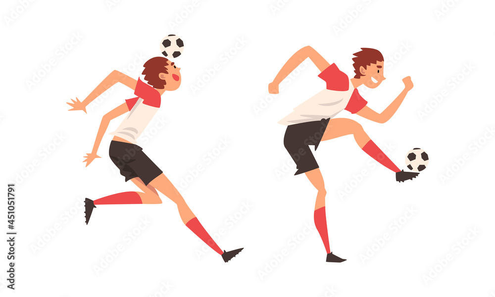 Young Man in Boots and Knee-highs Playing Football or Soccer Moving the ...