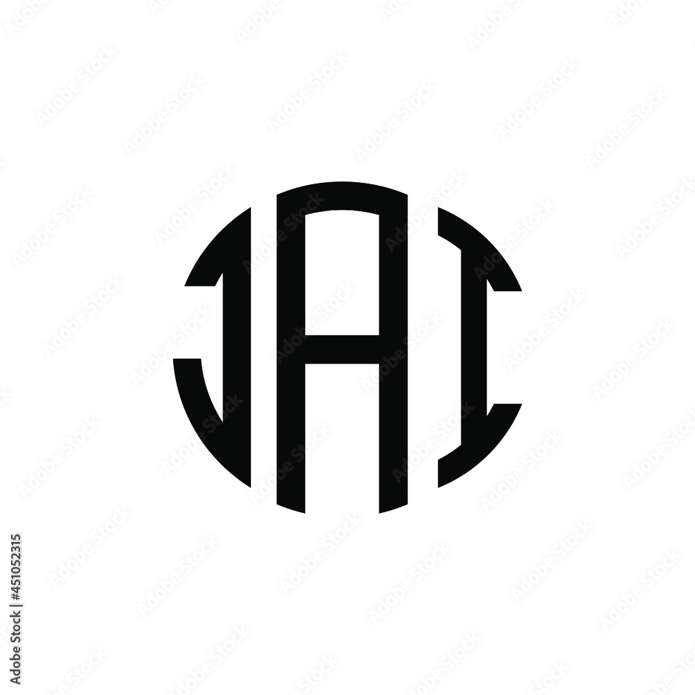 JAI letter logo design. JAI modern letter logo with black background ...