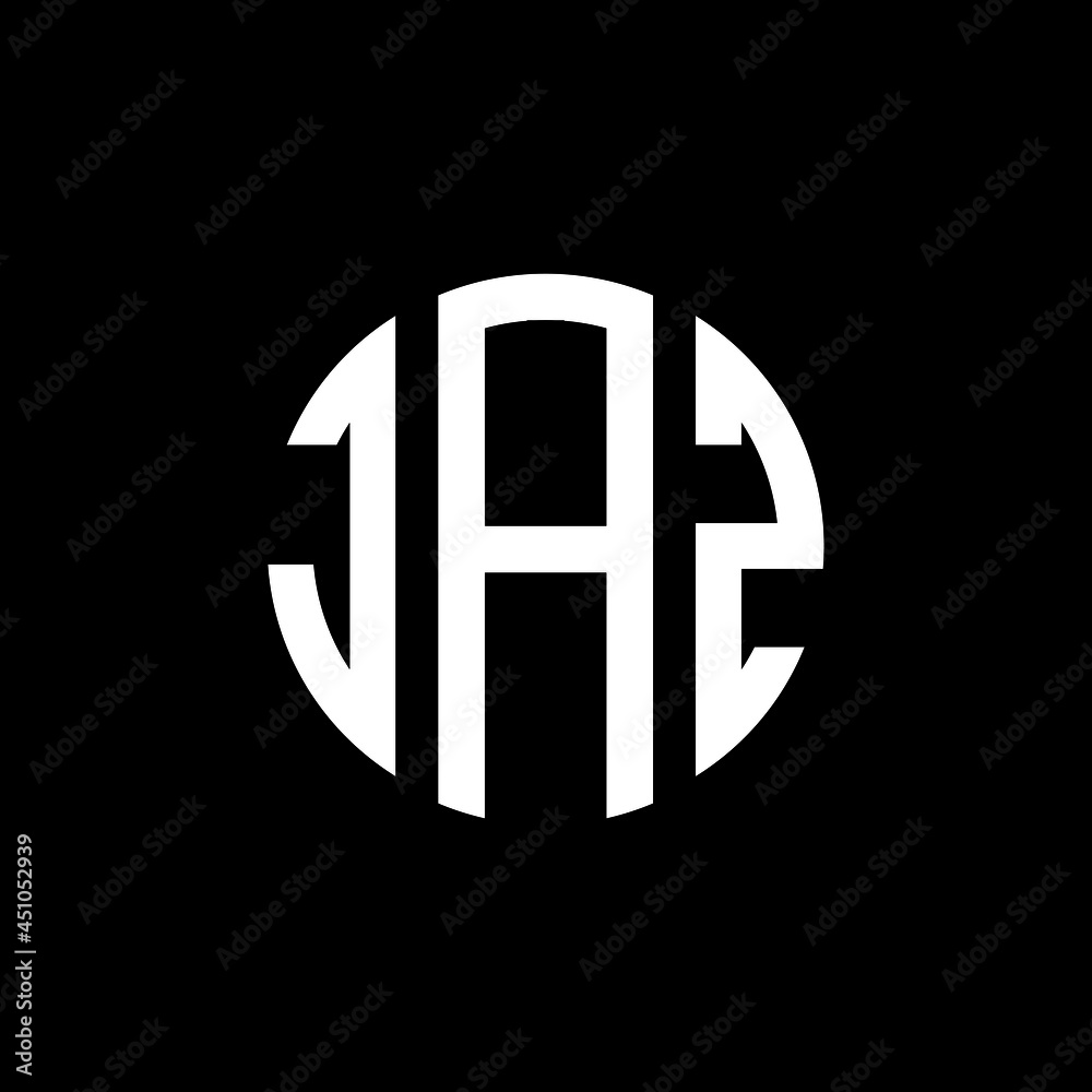 JAZ letter logo design. JAZ modern letter logo with black background ...