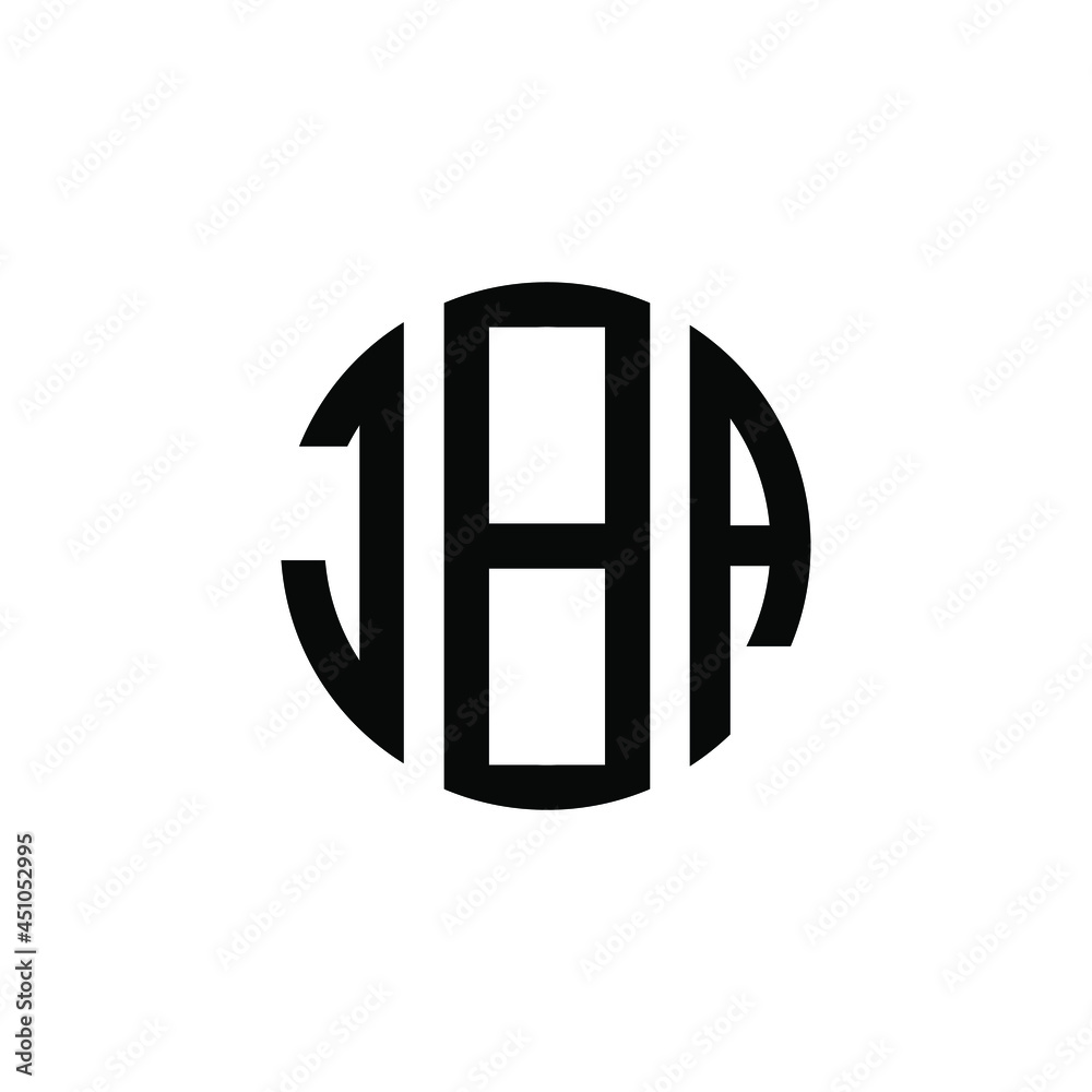 JBA letter logo design. JBA modern letter logo with black background ...