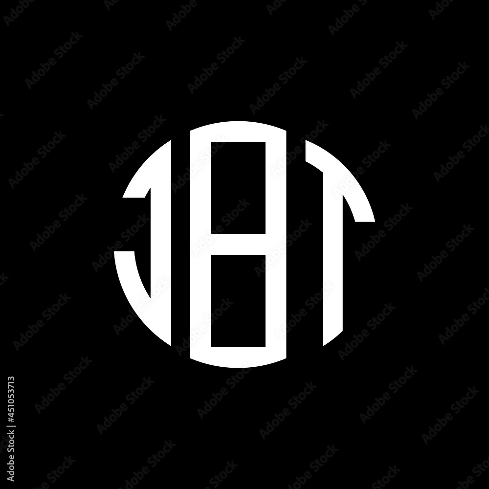 JBT letter logo design. JBT modern letter logo with black background ...