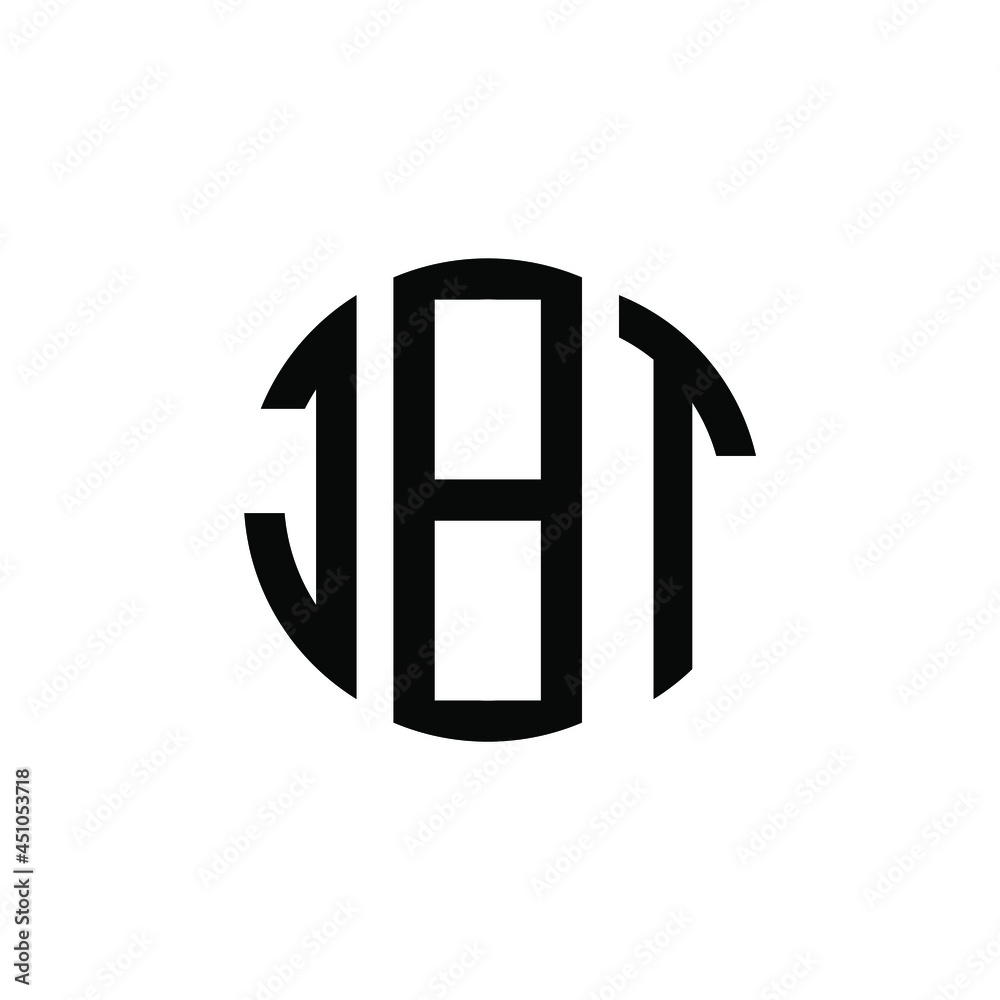 JBT letter logo design. JBT modern letter logo with black background ...