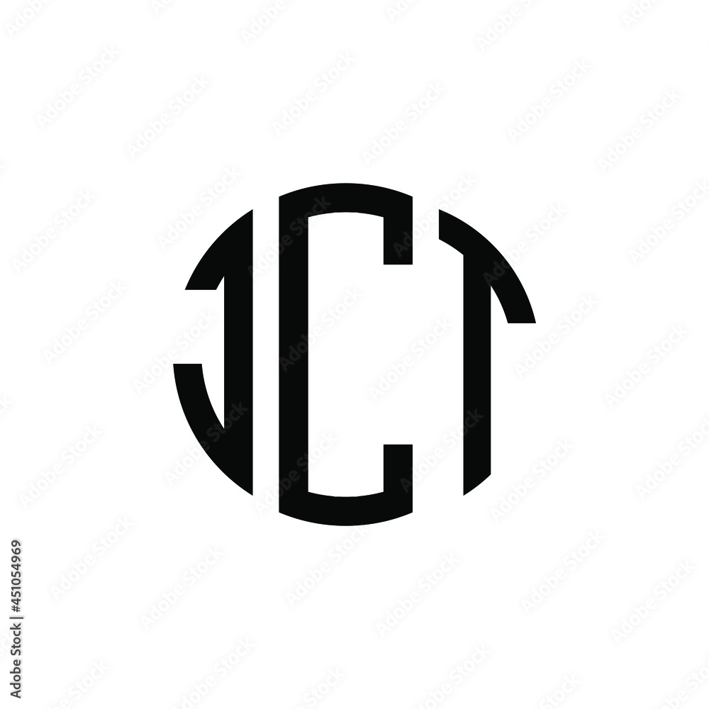 JCT letter logo design. JCT modern letter logo with black background ...