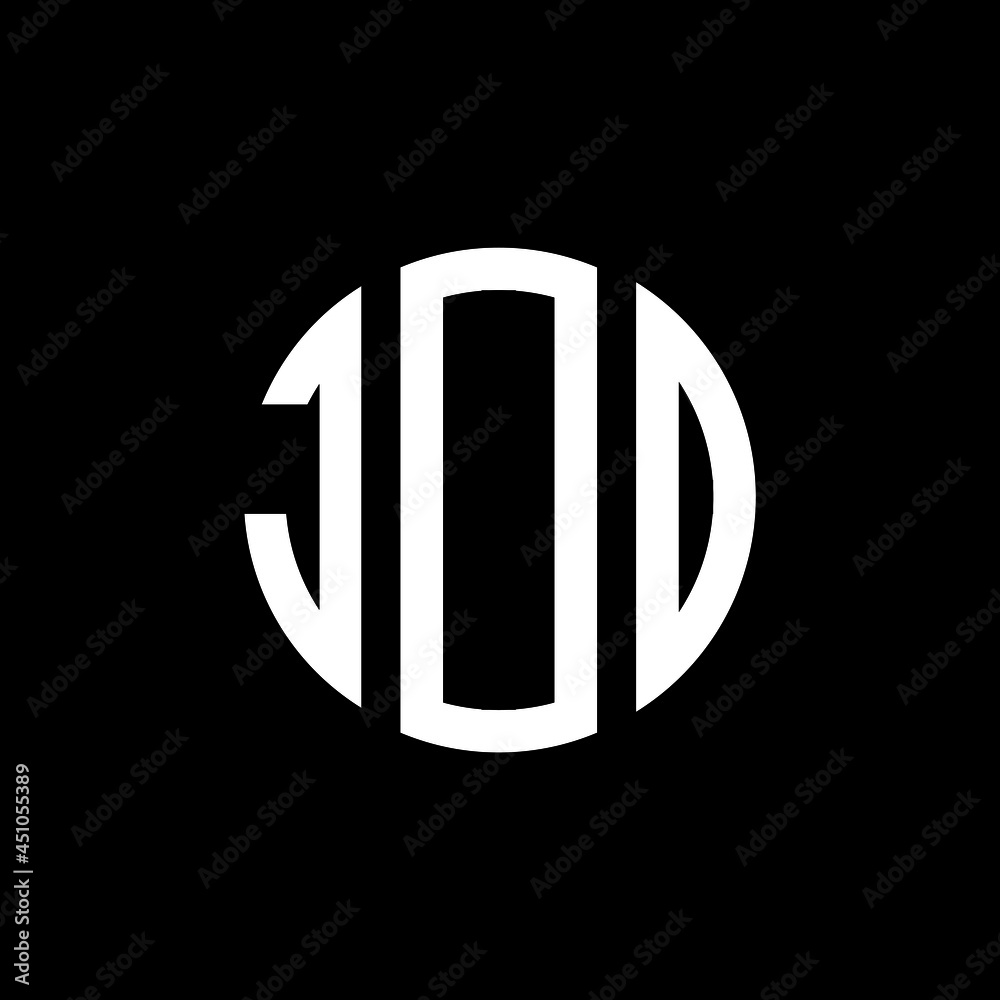 JOD letter logo design. JOD modern letter logo with black background ...