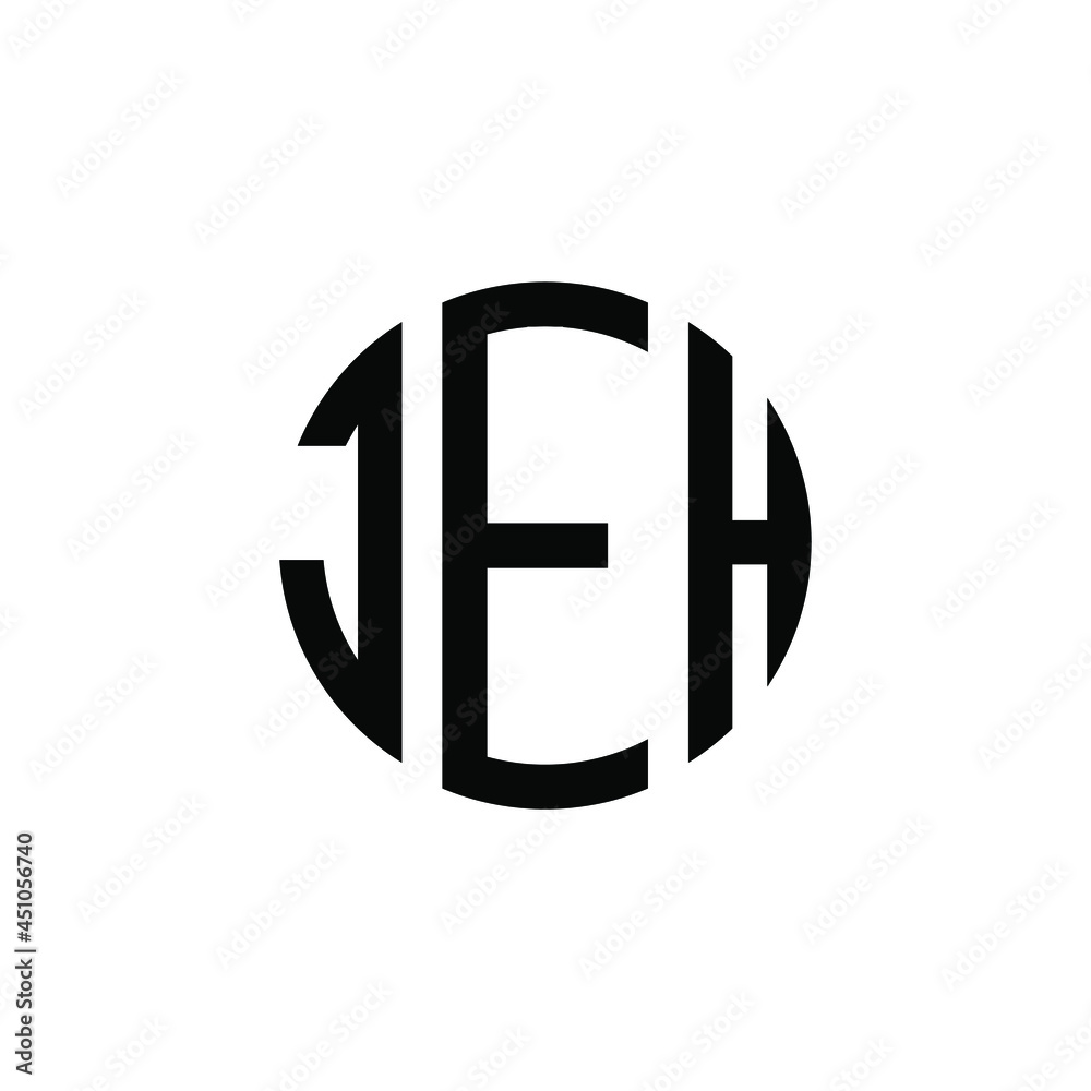JEH letter logo design. JEH modern letter logo with black background ...