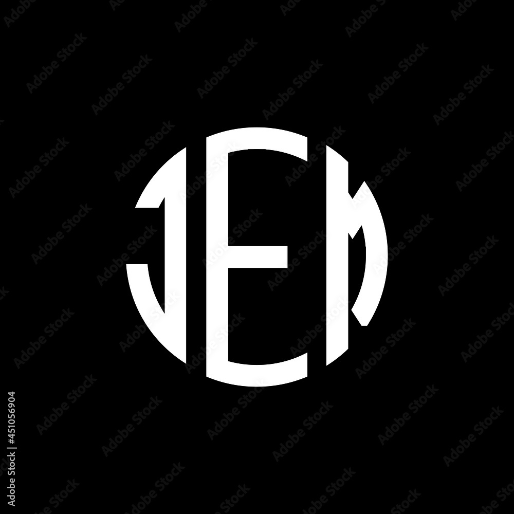 JEM letter logo design. JEM modern letter logo with black background ...