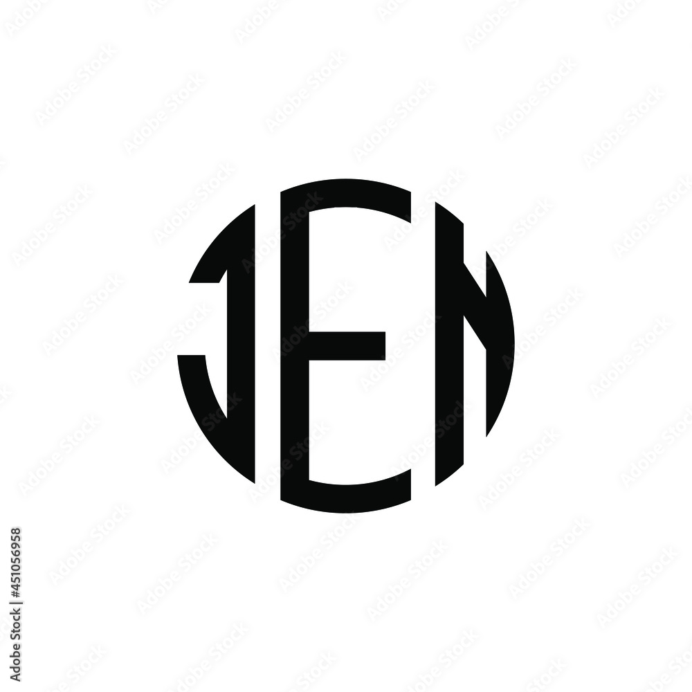 JEN letter logo design. JEN modern letter logo with black background ...