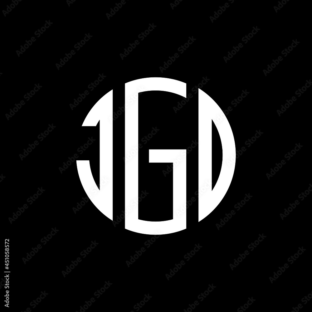 JGD letter logo design. JGD modern letter logo with black background ...