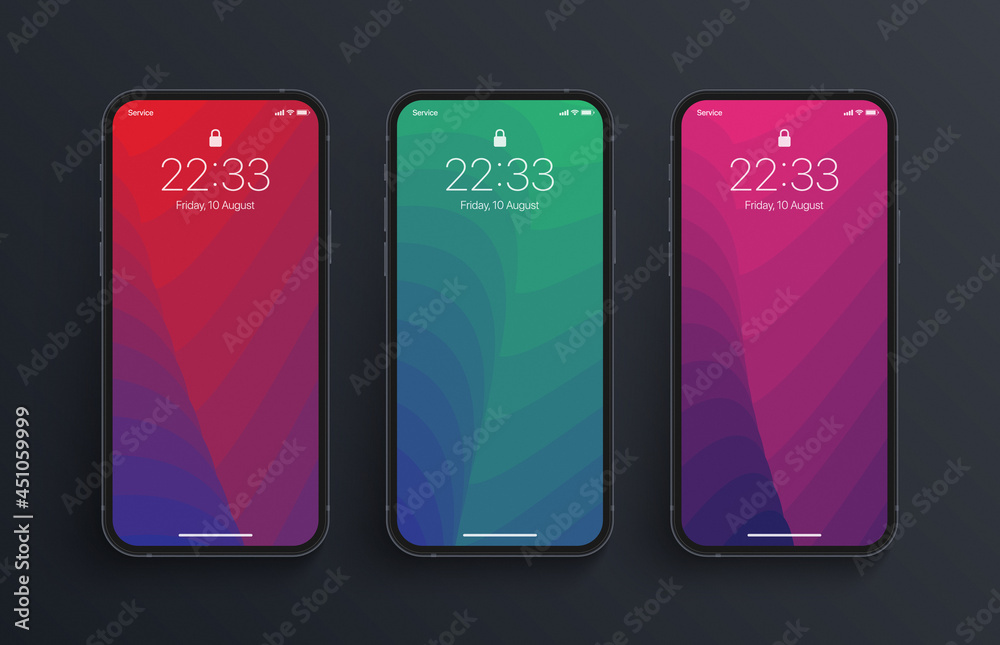 Different Variations Of Vivid Colors Warped Structure Wallpapers Set On ...