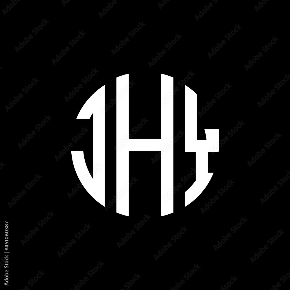 JHY letter logo design. JHY modern letter logo with black background. JHY creative letter logo ...