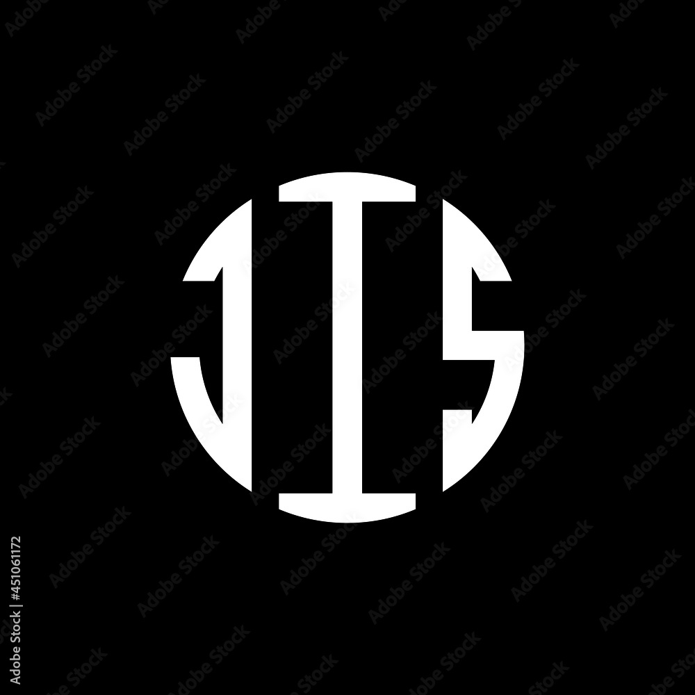 JIS letter logo design. JIS modern letter logo with black background ...