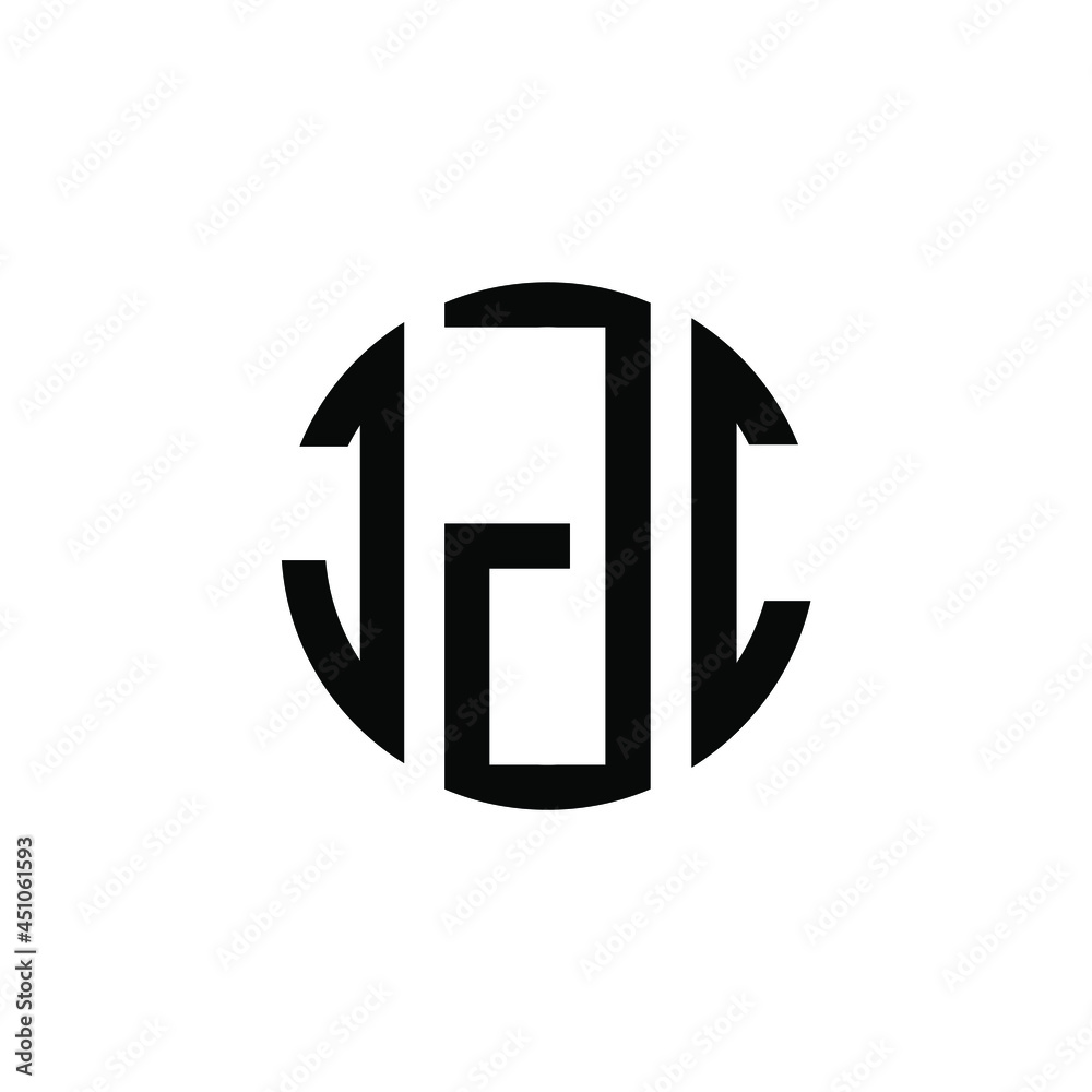 JJC letter logo design. JJC modern letter logo with black background ...