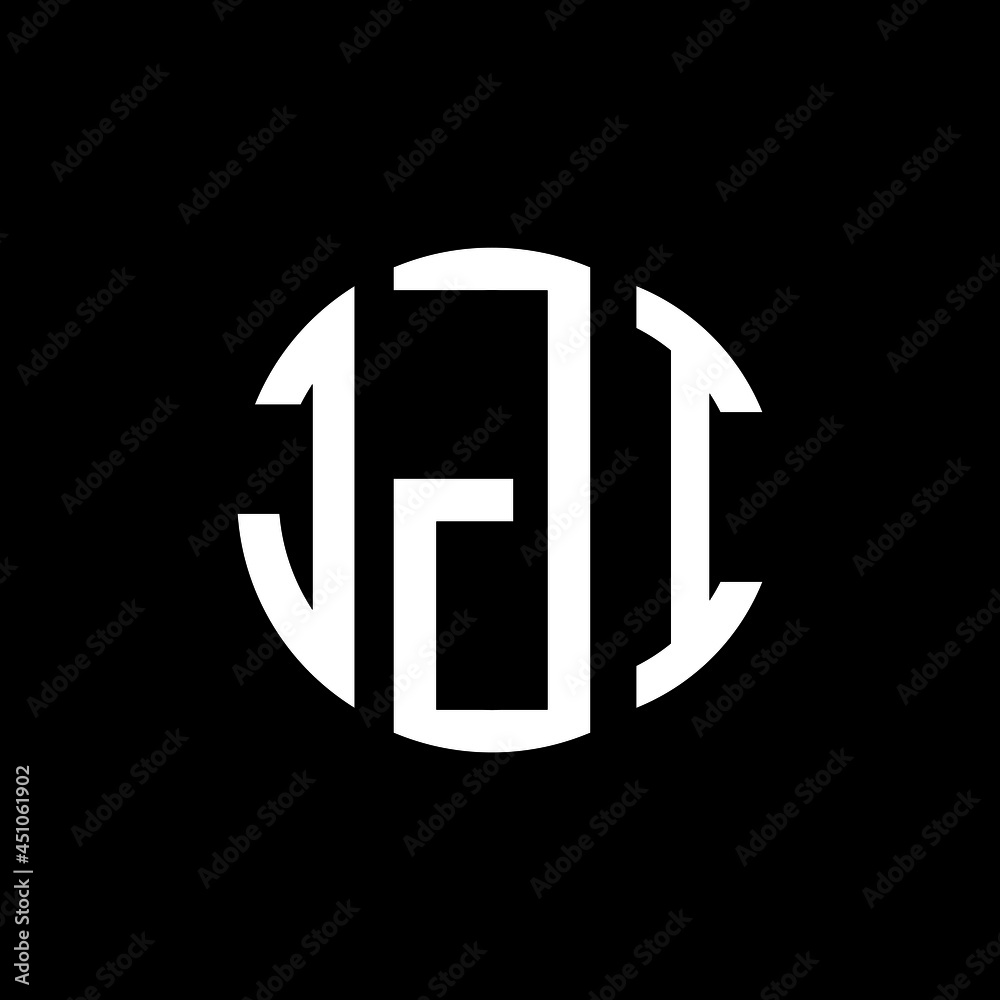 JJI letter logo design. JJI modern letter logo with black background ...