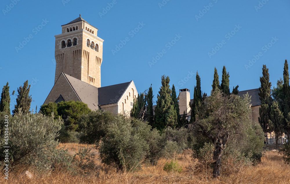 Augusta Victoria church-hospital complex on the Olives Mount, Jerusalem ...