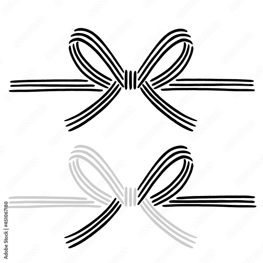 Japanese celebration knot illustration. Hand drawn sketch. Japanese ...