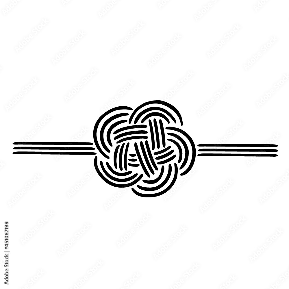 Japanese celebration knot illustration. Hand drawn sketch. Japanese ...
