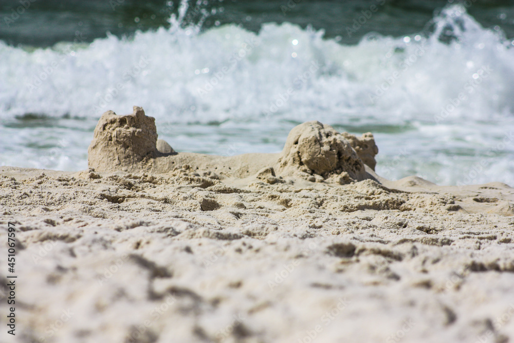 Sandcastle destroyed Stock Photo | Adobe Stock