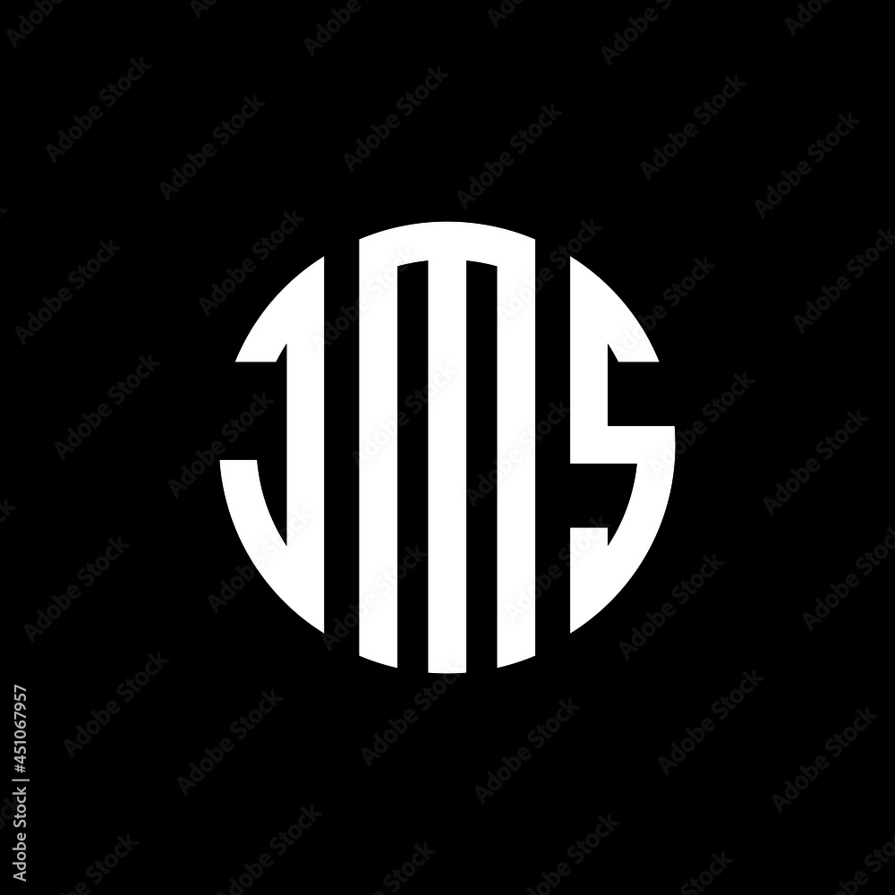 JMS letter logo design. JMS modern letter logo with black background ...