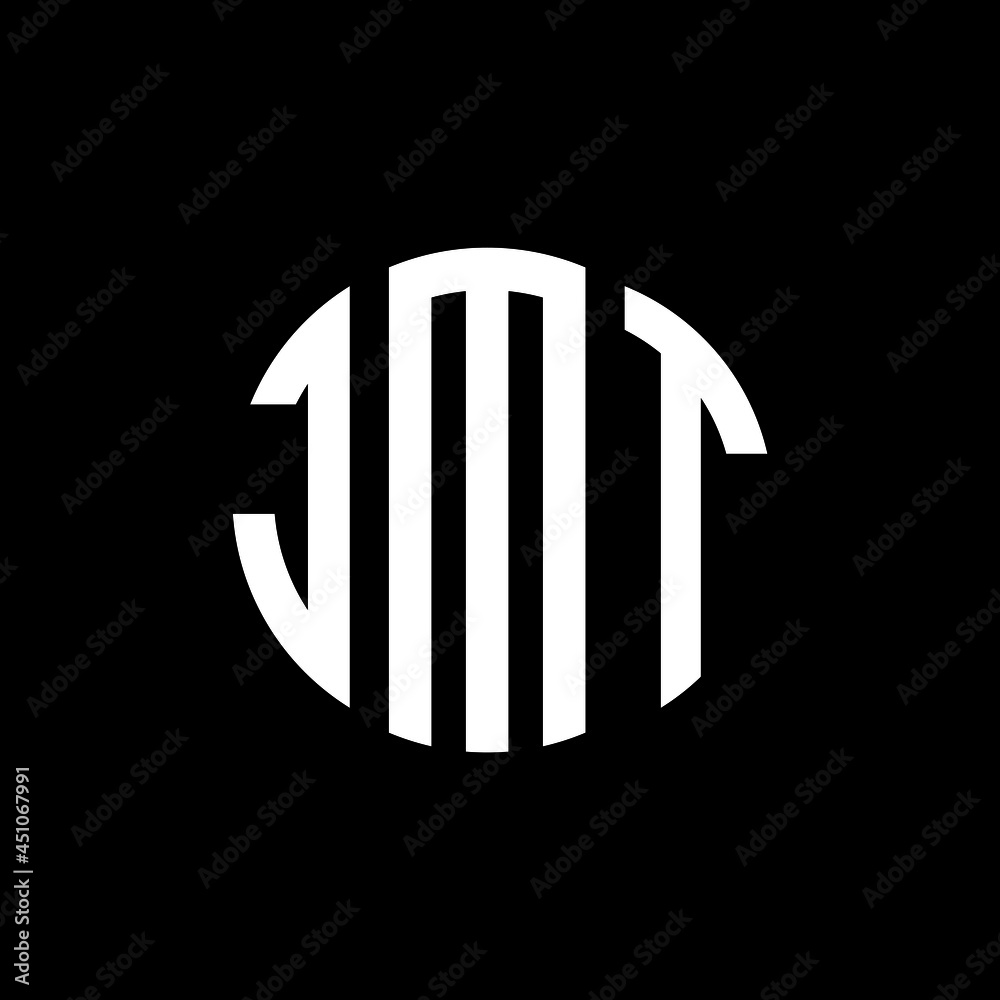 JMT letter logo design. JMT modern letter logo with black background ...