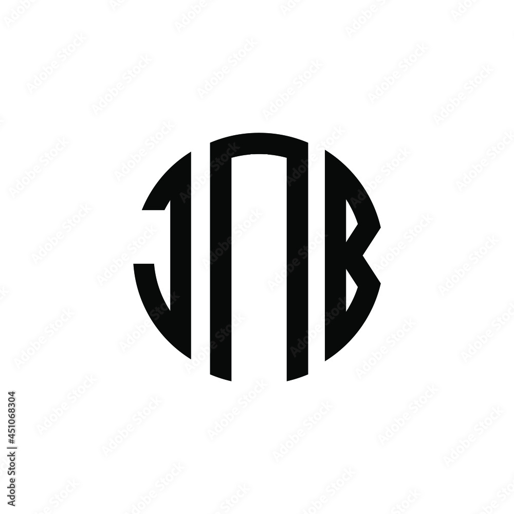 JNB letter logo design. JNB modern letter logo with black background ...