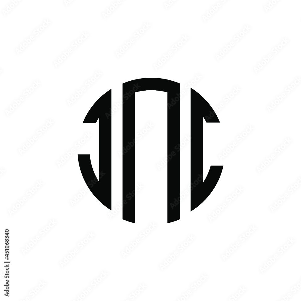 JNC letter logo design. JNC modern letter logo with black background ...